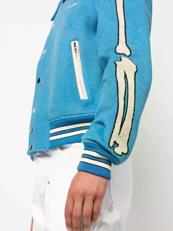 Amiri Bones Appliqué Wool-blend Bomber Jacket