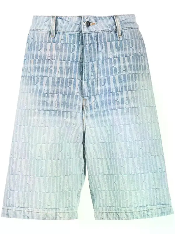 Amiri Jacquard Snap-off Denim Shorts
