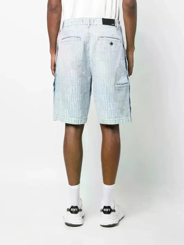 Amiri Jacquard Snap-off Denim Shorts