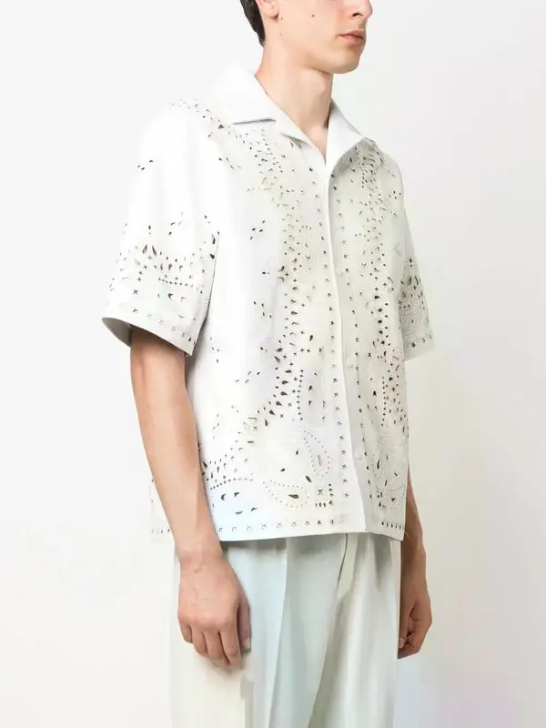 Amiri Perforated-design Leather Shirt
