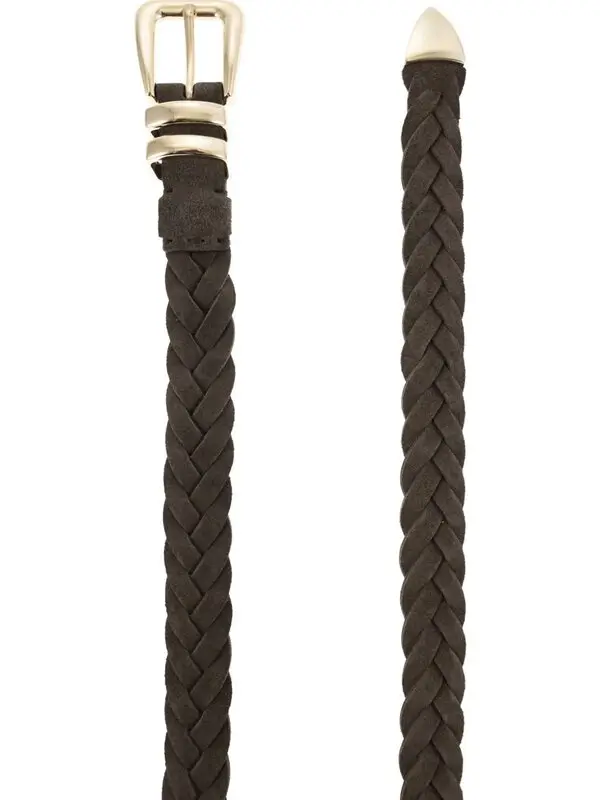 Brunello Cucinelli Braided Leather Belt - Brown