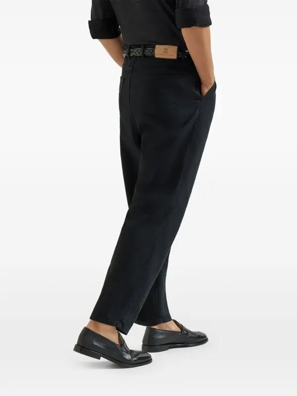 Brunello Cucinelli Tailored Cotton Trousers - Black