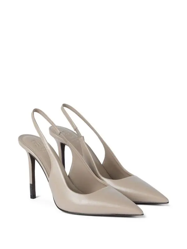 Brunello Cucinelli Leather Slingback Pumps