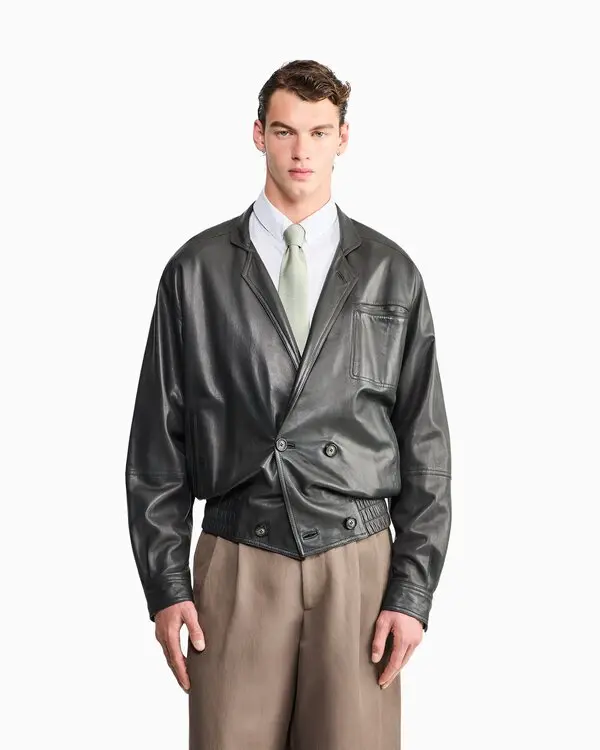 Giorgio Armani Archivio Ss1979 Double-breasted Leather Jacket