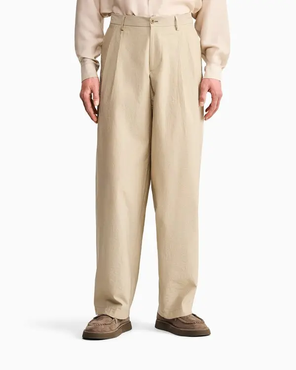 Giorgio Armani Archivio Double-pleat Wide-leg Trousers