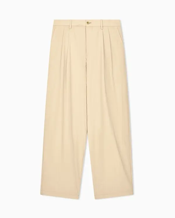 Giorgio Armani Archivio Double-pleat Wide-leg Trousers - Beige