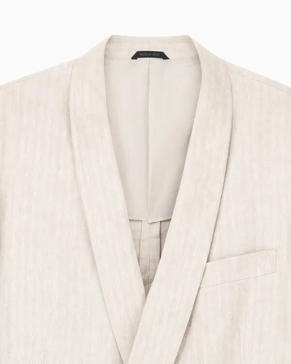 Giorgio Armani Archivio Ss1990 Double-breasted Shawl Lapel Jacket - Beige