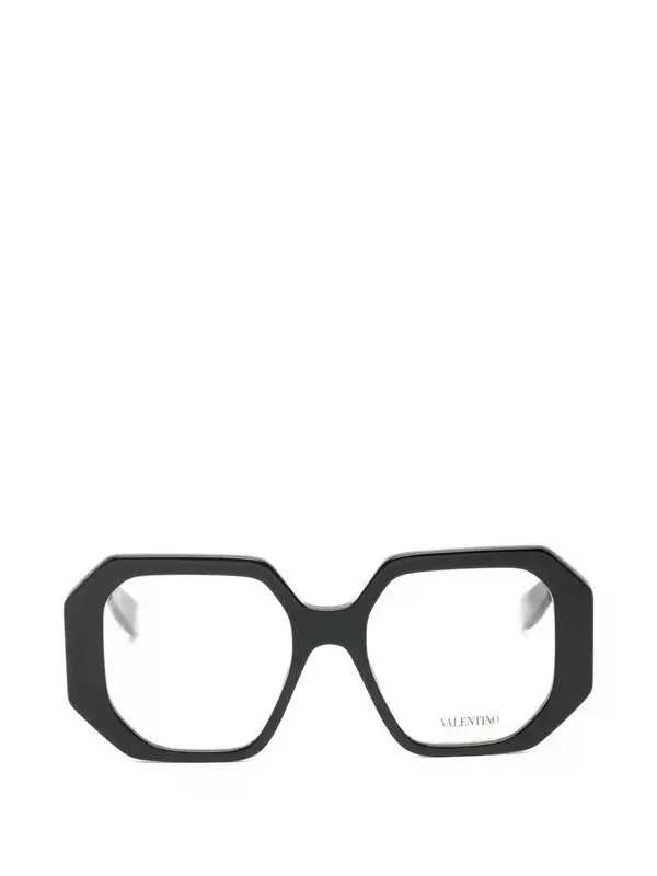 Valentino Garavani Vlogo Geometric-frame Glasses - Black