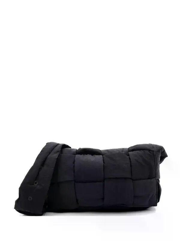 Bottega Veneta Padded Tech Cassette Intrecciato Nylon Crossbody Bag - Black