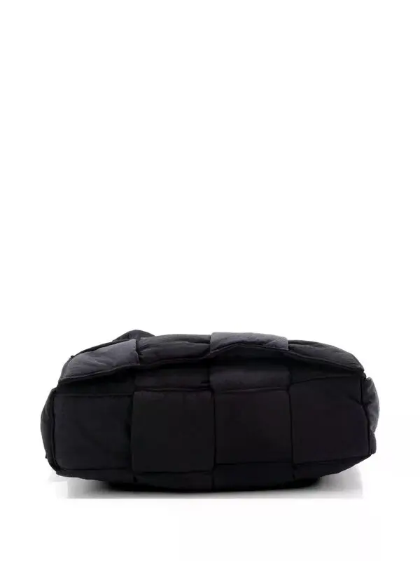 Bottega Veneta Padded Tech Cassette Intrecciato Nylon Crossbody Bag - Black