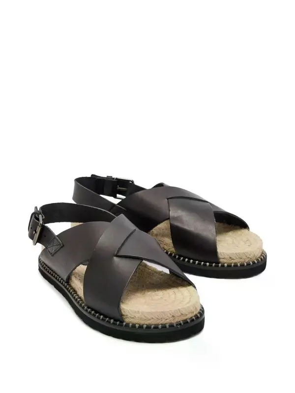 CastaÑer Tiago Crossover-strap Leather Sandals - Brown