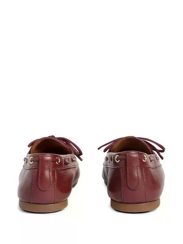Tommy Hilfiger Burgundy Leather Lace-up Loafers