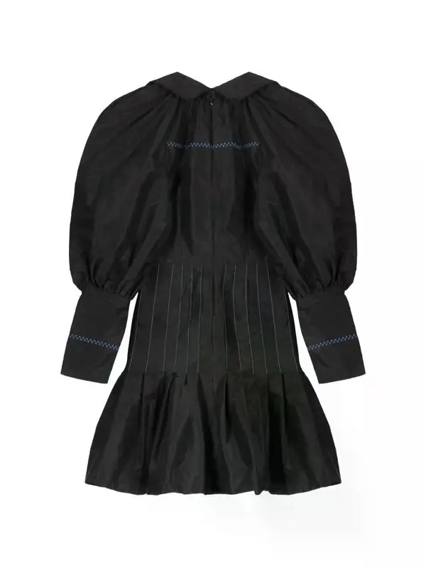 ELLERY Pleated Puff-sleeve Mini Dress