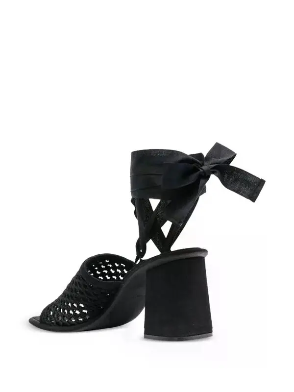 Miu Miu Crochet-knit Tie-fastening Heeled Sandals