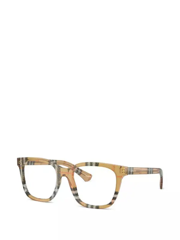 Burberry Check-pattern Square-frame Glasses - Neutrals