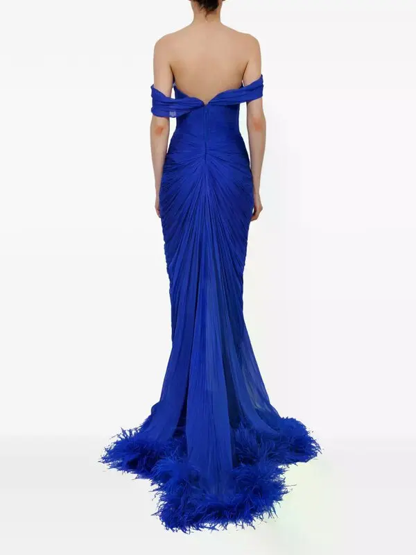 IRIS SERBAN Eleria Ruched Maxi Gown