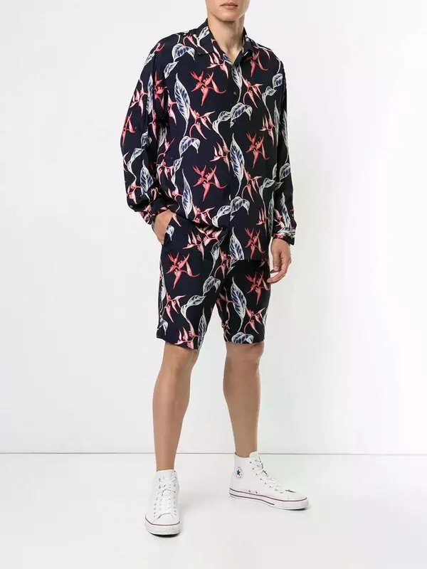 PORTS V Botanical Print Button-up Shirt