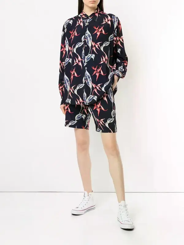 PORTS V Botanical Print Button-up Shirt