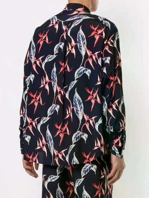 PORTS V Botanical Print Button-up Shirt