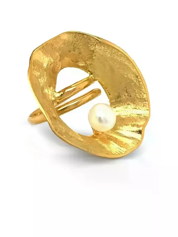ESIN AKAN Sea & Moon Pearl-embellished Ring