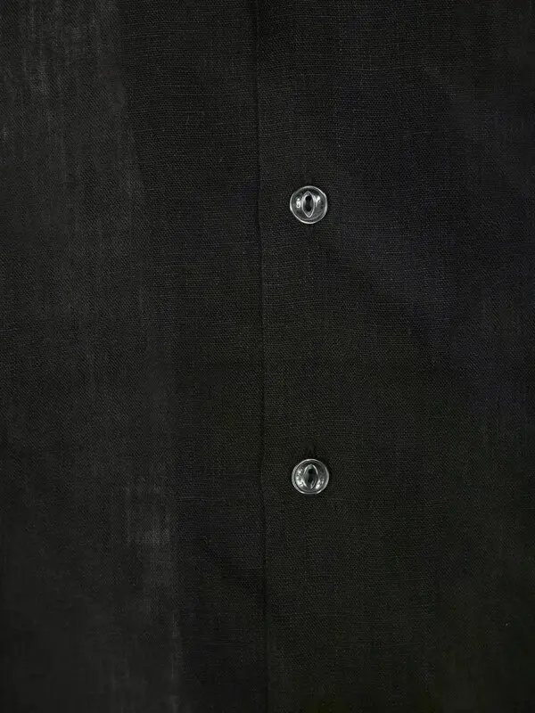120% Lino Short-sleeved Camp-collar Shirt - Black