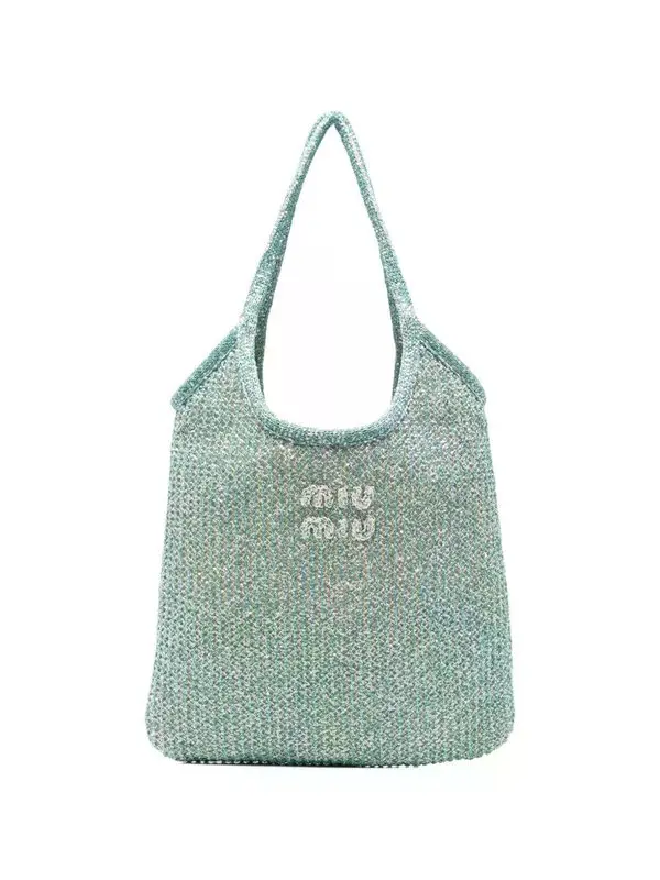 Miu Miu Sequin Embellished Crochet Shoulder Bag