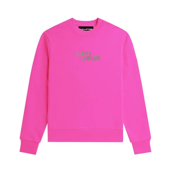 QUILLATTIRE Embroidered Cotton Crewneck Sweatshirt