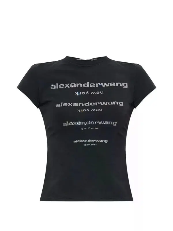 Alexander Wang Crystal-embellished Logo T-shirt