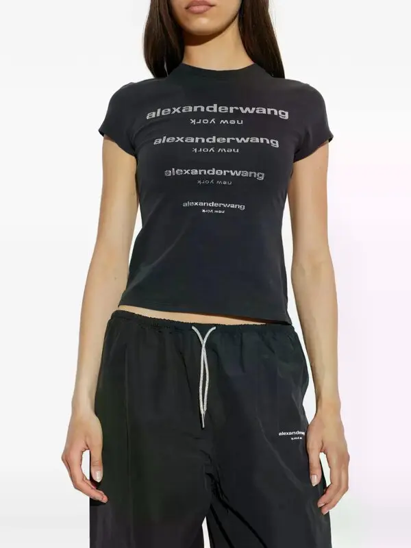 Alexander Wang Crystal-embellished Logo T-shirt