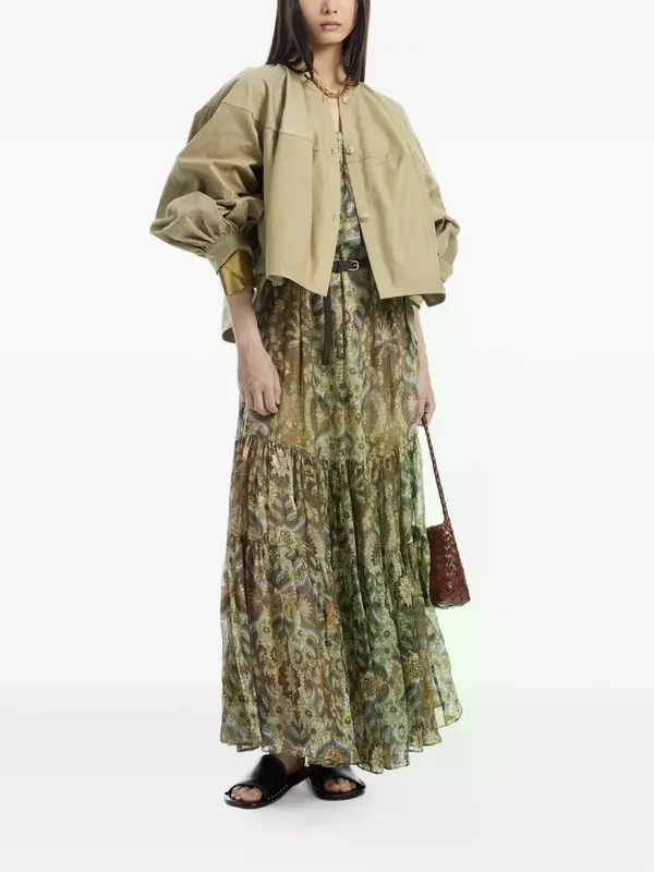 INTO THE EAST Cropped Puff-sleeve Coat