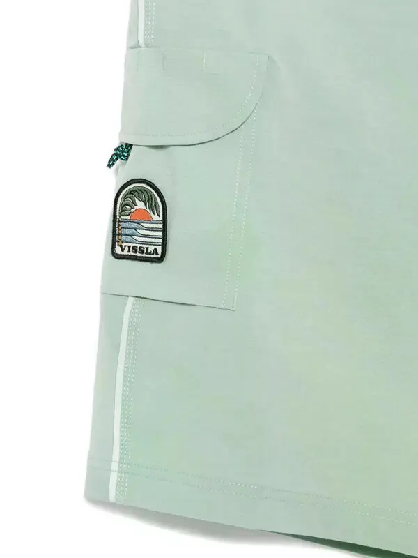VISSLA Solid Swim Shorts With Patch Detail