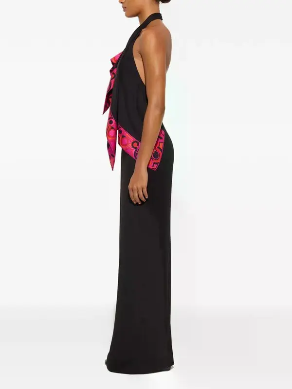 Emilio Pucci Printed Ruffle Detail Georgette Dress