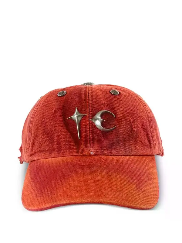THUG CLUB Studded Distressed Cap - Red