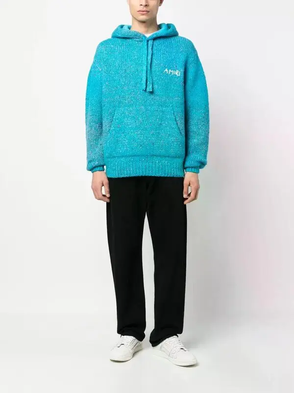 Amiri Mélange Effect Knitted Hoodie
