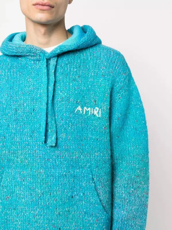 Amiri Mélange Effect Knitted Hoodie