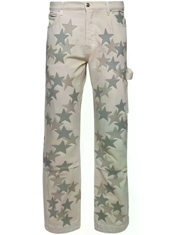 Amiri Star-print Straight-leg Trousers