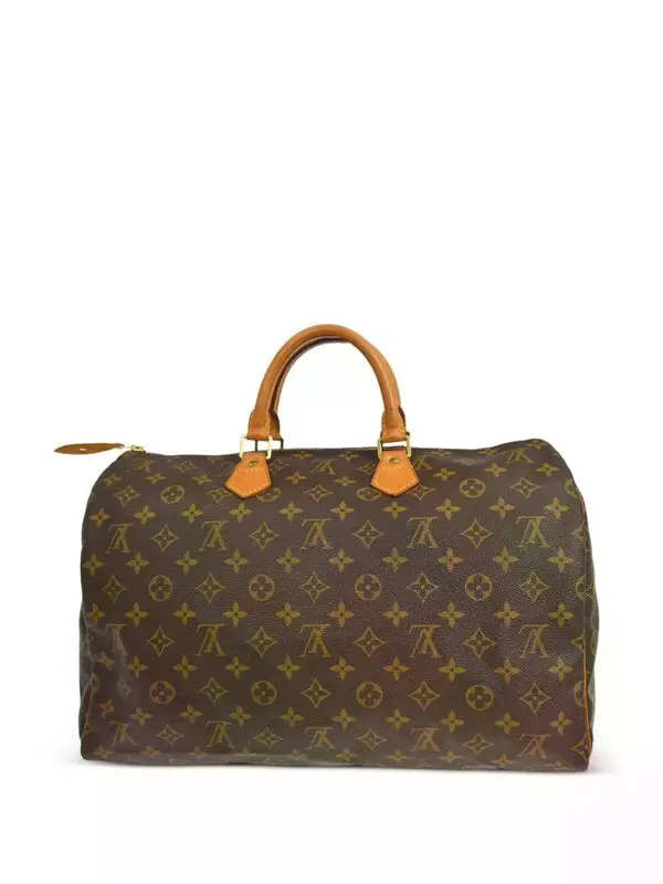 LOUIS VUITTON Speedy 40 Monogram Canvas Handbag - Brown