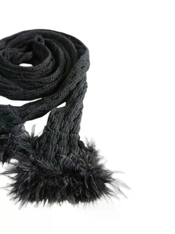ANN DEMEULEMEESTER Cable-knit Pom-pom Scarf