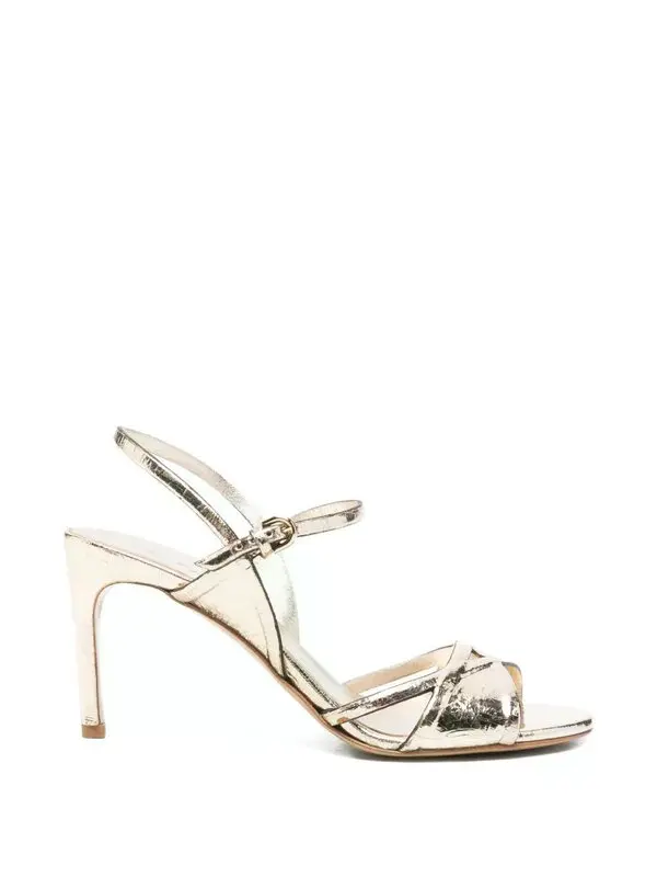 DEL CARLO Crackle-effect Crossover-strap Stiletto Sandals