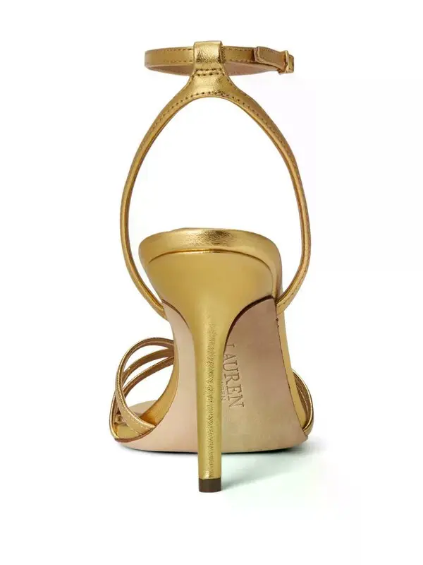 Ralph Lauren Metallic Leather Stiletto Sandals