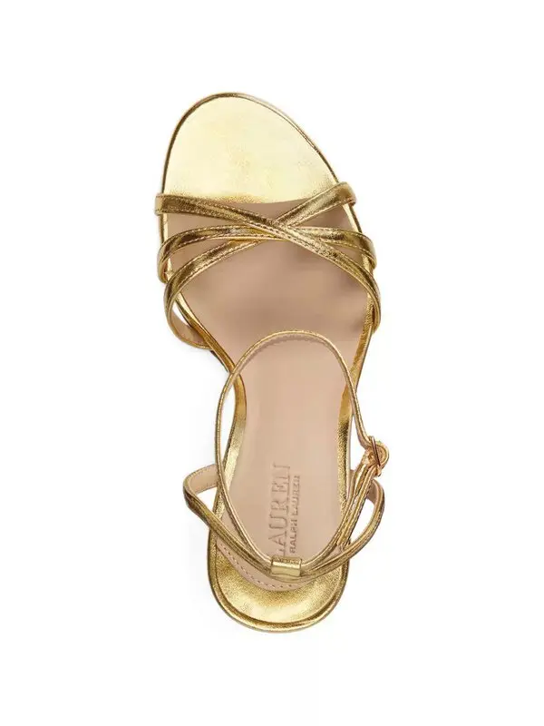Ralph Lauren Metallic Leather Stiletto Sandals