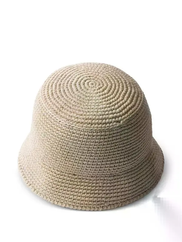 Prada Crochet Bucket Hat - Neutrals