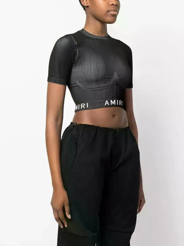 Amiri Logo-print Seamless Performance Top