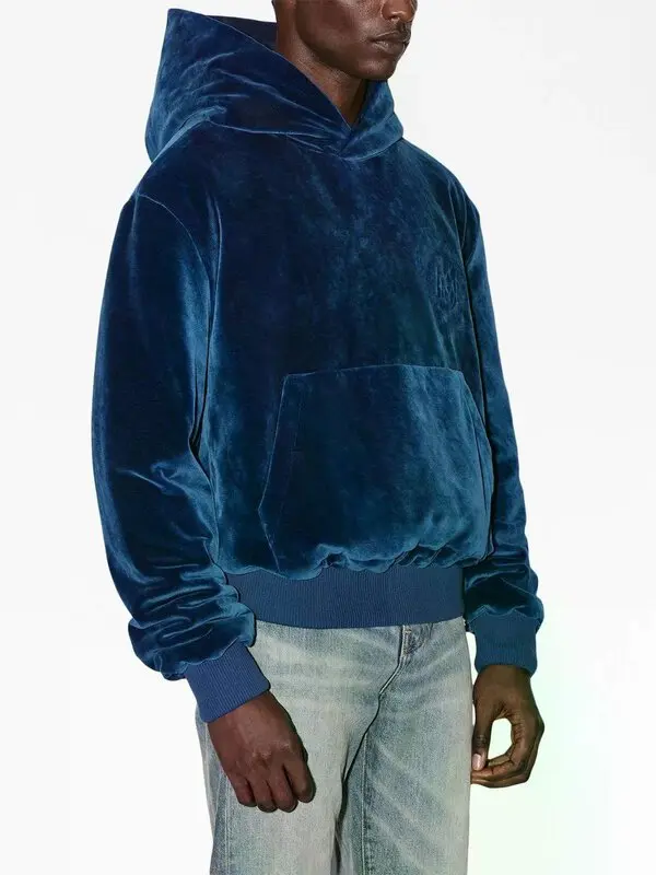 Amiri Velour Pouch-pocket Hoodie