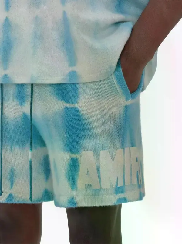 Amiri Tie-dye Pattern Cashmere Blend Shorts