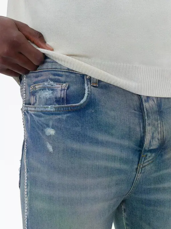 Amiri Crystal Embellished Flared Jeans