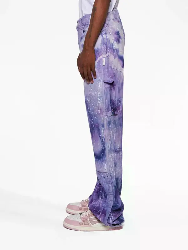 Amiri Cracked Tie-dye Carpenter Jeans - Purple