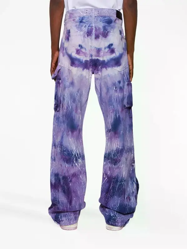 Amiri Cracked Tie-dye Carpenter Jeans - Purple