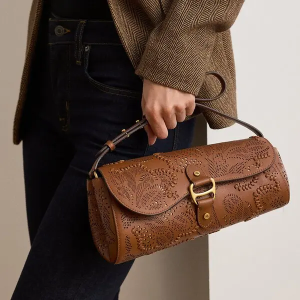 Ralph Lauren Tooled Medium Tasha East-west Bag - Lauren Tan