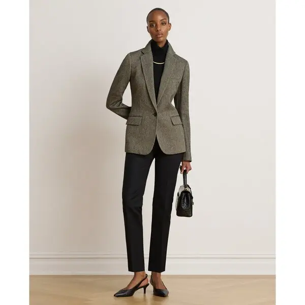 Ralph Lauren Double-faced Cotton Slim Straight Ankle Pants - Black